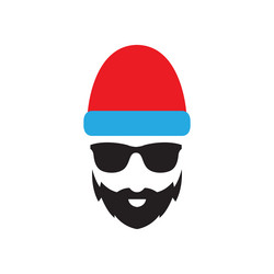 Bearded man cartoon icon logo design Royalty Free Vector