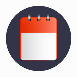 Blank sheet of desktop calendar in red color Vector Image