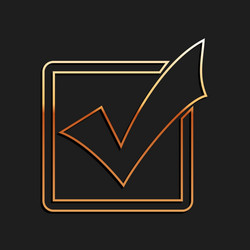 Check mark in a box line icon isolated tick Vector Image