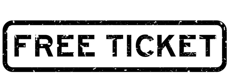 Grunge green free ticket word square rubber seal Vector Image