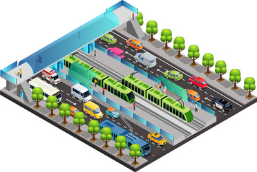 Futuristic transport isometric template Royalty Free Vector