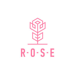 Nice pink rose logo design Royalty Free Vector Image