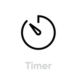 1 hour icon editable outline Royalty Free Vector Image