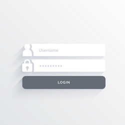 White light ui design for login form Royalty Free Vector