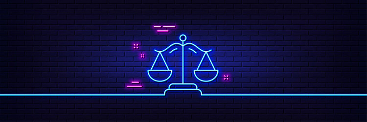 Justice scales line icon judgement scale sign Vector Image