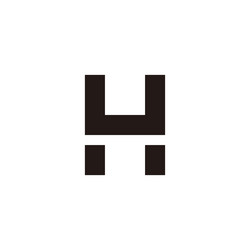 Letter uh hu u h square geometric symbol simple Vector Image
