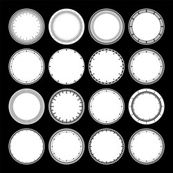 Mechanical clock faces bezel white watch dial Vector Image