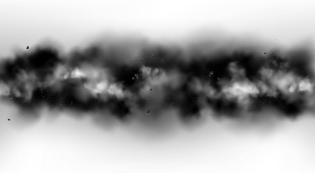 Realistic black smoke explosion background design Vector Image