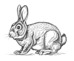 Vintage Rabbit Etching Vector Images (over 180)