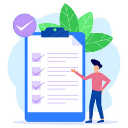 Graphic cartoon character checklist Royalty Free Vector