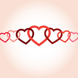 Hearts connected Royalty Free Vector Image - VectorStock