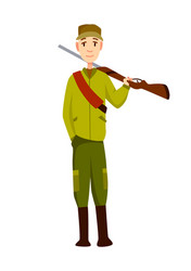 Hunter character with rifle man with a gun Vector Image