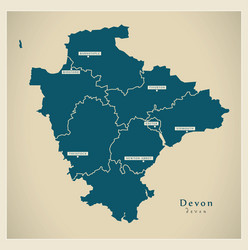 Devon county england uk black map with white Vector Image