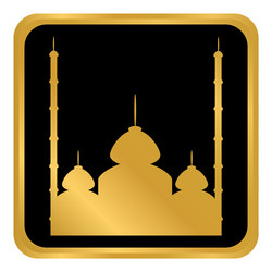 Mosque button on white Royalty Free Vector Image