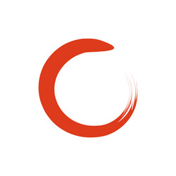 Red enso zen circle brush Royalty Free Vector Image