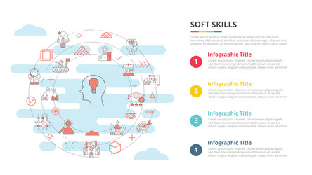 Soft skills infographics template Royalty Free Vector Image