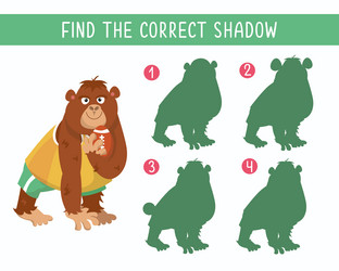 Find correct shadow puzzle game for children Vector Image