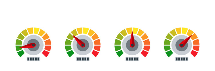 Radial scale icons risk gauge speedometer Vector Image