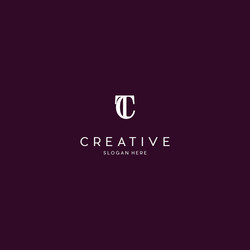 Letter tc creative business logo design Royalty Free Vector