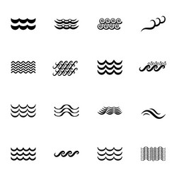 Wave black and white icon Royalty Free Vector Image
