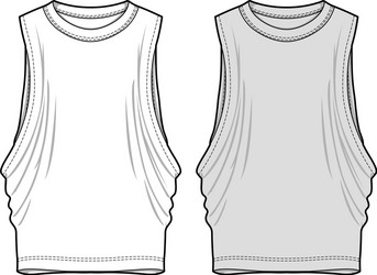 Woven top fashion flat sketch template4 Royalty Free Vector