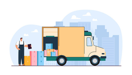 Unloading Van Vector Images (over 360)