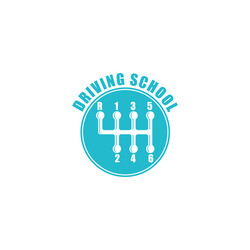 Driving school logo design template Royalty Free Vector