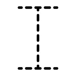 Tracing alphabet letter i prewriting dotted line Vector Image