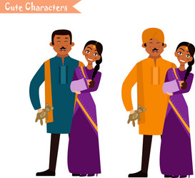 Big happy indian family Royalty Free Vector Image