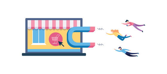 Inbound and outbound or on and offline marketing Vector Image