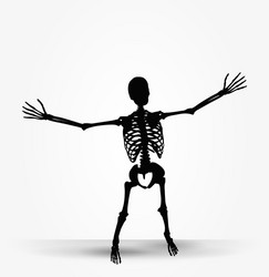 Skeleton silhouette in power pose Royalty Free Vector Image