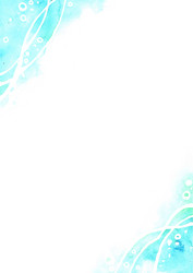 Blue marine color ocean wave style border Vector Image
