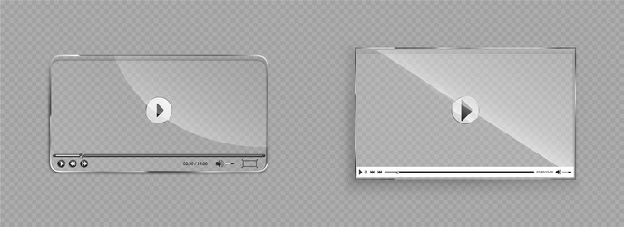 Glass player interface transparent window Vector Image