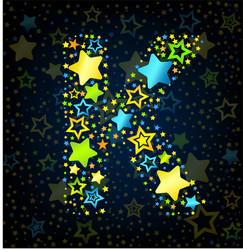 Star swoosh letter k Royalty Free Vector Image