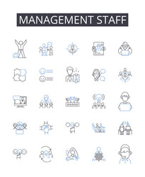 Management staff line icons collection executive Vector Image