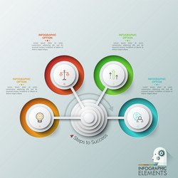 Business infographic with round shutter shape Vector Image