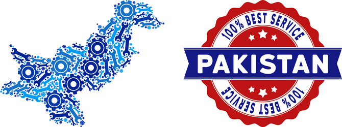 Pakistan map collage of tomato Royalty Free Vector Image