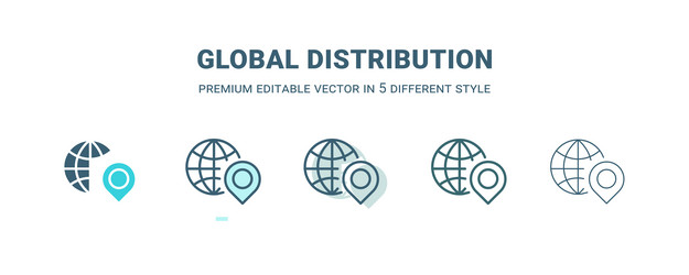 Export button icon in 5 different style outline Vector Image