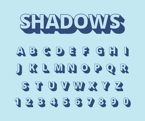 Long shadow font retro boldness 3d alphabet old Vector Image