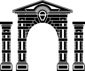 Fantasy arch and columns stencil first variant Vector Image