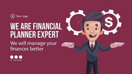 Financial planner expert landscape banner design Vector Image