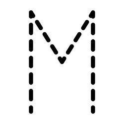 Tracing alphabet uppercase capital letter m Vector Image