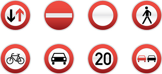 Traffic signs icon set Royalty Free Vector Image