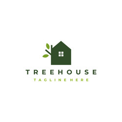House with tree logo design Royalty Free Vector Image