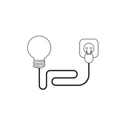 Flat design style concept of light bulb with wire Vector Image