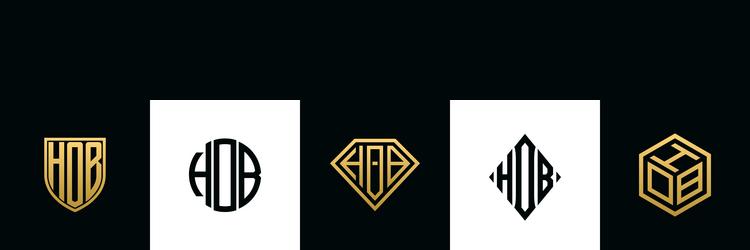 Initial letters hrt logo designs bundle Royalty Free Vector