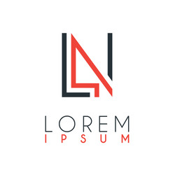 Logo between letter n and l or nl Royalty Free Vector Image