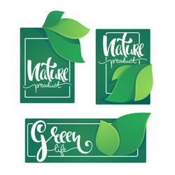 Leaf frames and stickers Royalty Free Vector Image