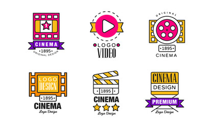 Cinematography and motion picture logo design Vector Image