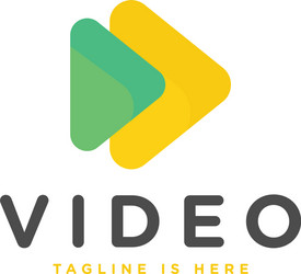 Modern video play logo Royalty Free Vector Image